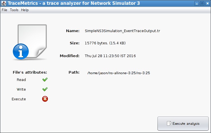 Trace Analysis Of Ns 3 Ascii Traces Using Tracemetrics Tool