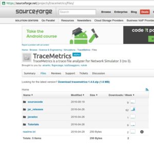 Trace Analysis of ns-3 Ascii Traces using TraceMetrics Tool