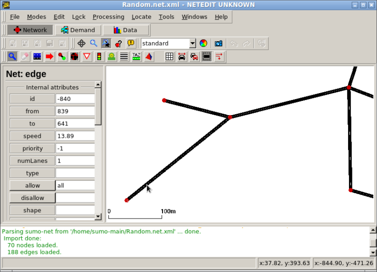 Creating Random Road Network, Traffic Flows, Signals in SUMO