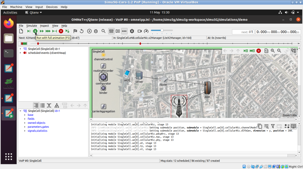 Simulation of 5G Networks under Omnet++ and Simu5G simulator