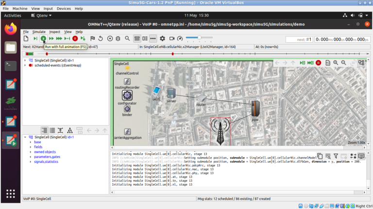Simulation of 5G Networks under Omnet++ and Simu5G simulator