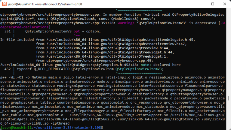 Installing ns-3 and NetAnim Under New Windows 11 Using WSL2