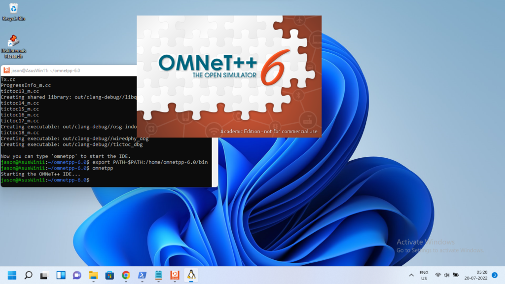 Installing OMNet++ IDE Under new Windows11 Version Using WSL