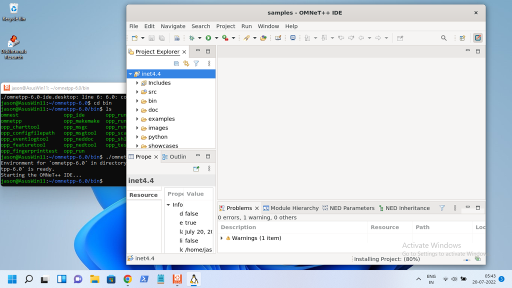 Installing OMNet++ IDE Under new Windows11 Version Using WSL