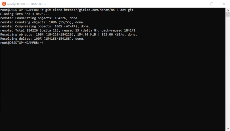 Steps for Installing Ubuntu & ns-3 under WSL of Windows 10.