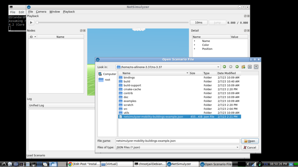 Installing NetSimulyzer 3D Visualization Tool on Debian 11