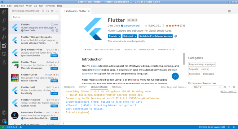 Installing Flutter, VS Code and Android Studio on Debian 11